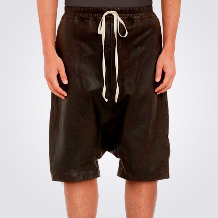 Men’s Leather Drawstring Shorts | Avanzar Leather