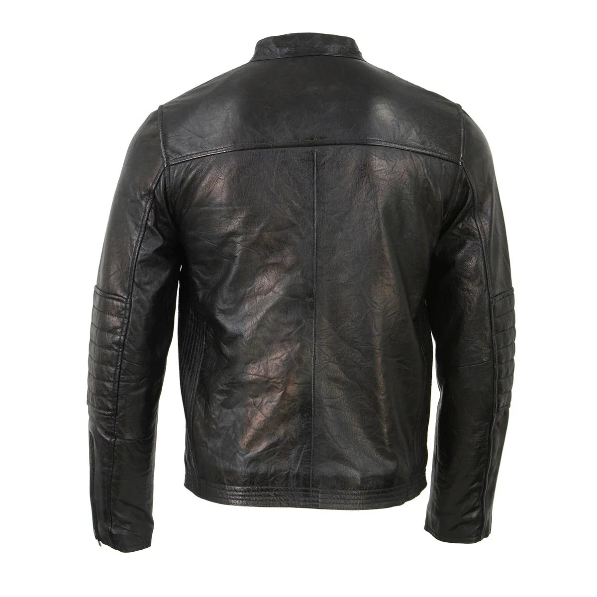 Men’s Two-Tone Café Racer Leather Jacket – Avanzar Leather